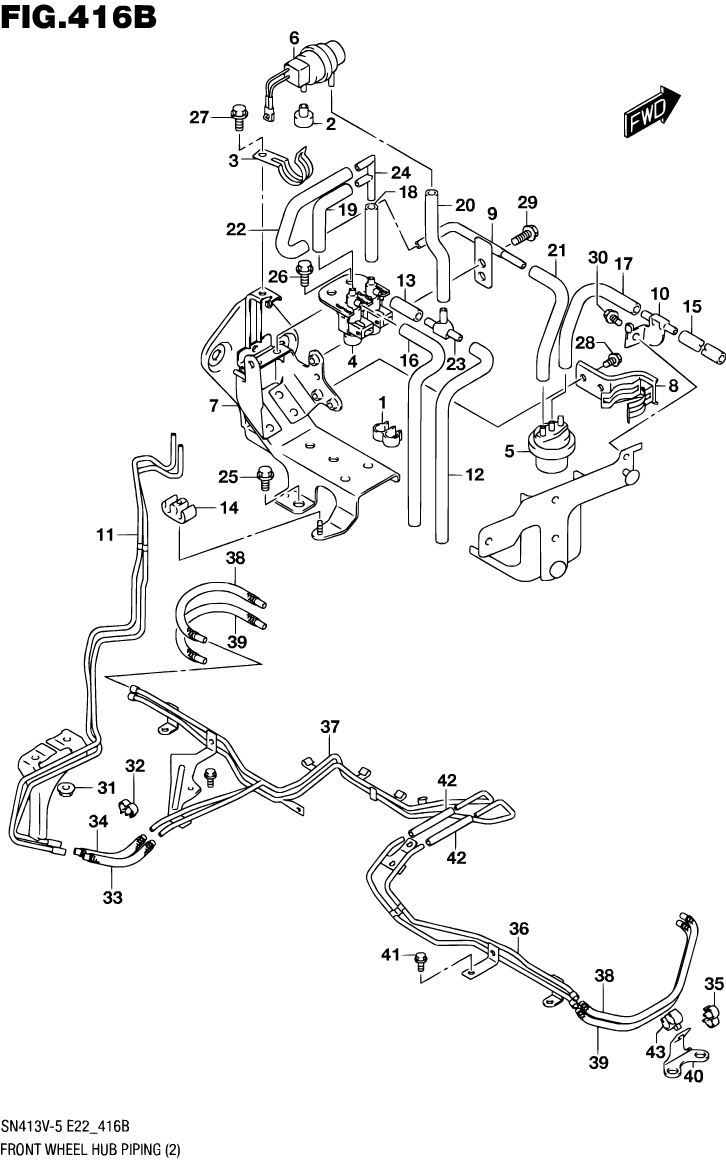 Wheel Hub Piping- Diesel - Front Vacuum System - Drivetrain - Jimny (98-18)